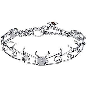 Herm Sprenger Ultra-Plus Prong Dog Training Collar Steel Chrome Plated Dog Prong Collar 3.0 mm x 22", Pinch Collar for Dogs, Dog Correction Collar