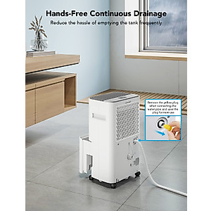 Govee Smart WiFi Dehumidifier for Basement, 50 Pint Dehumidifiers for Home Bedroom, Energy Star Dehumidifier with Drain Hose, Works with Alexa, Intelligent Humidity Control, 24H Timer