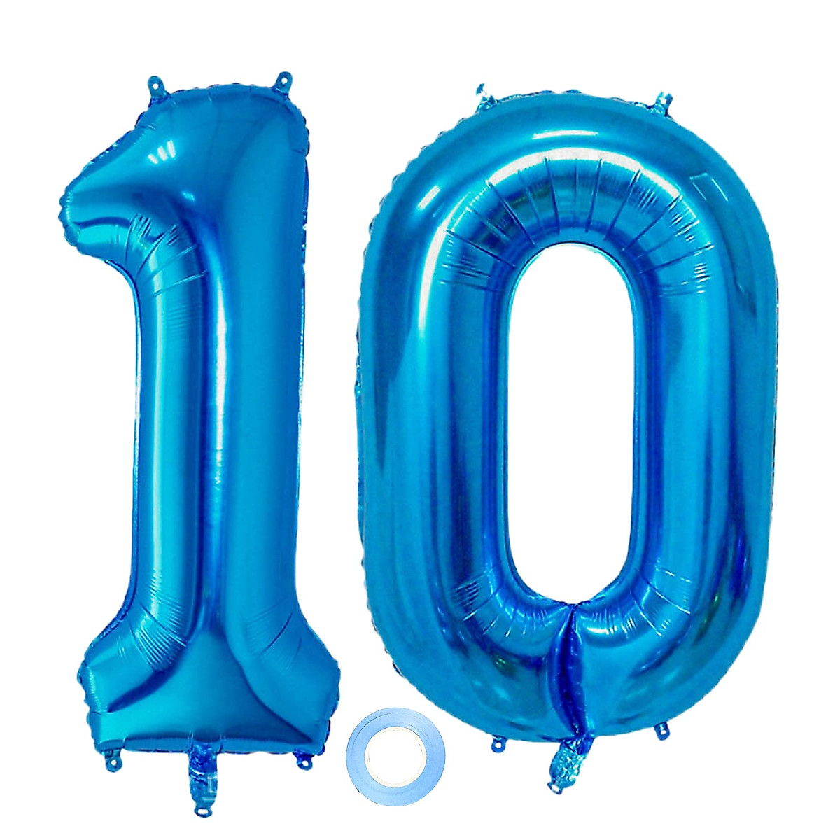 Number 10 Balloons 32 inch Digital Balloon Alphabet 10th Birthday Balloons Digit 10 Helium Balloons Big Balloons for Birthday Party Supplies Wedding Bachelorette Bridal Shower, Blue Number 10