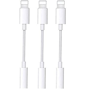 [Apple MFi Certified] 3 Pack Headphone Jack Adapter for iPhone, Lightning to 3.5mm Dongle AUX Audio Stereo Connector Compatible with iPhone 14 13 12 11 11 Pro XR XS X iPad iPod Support All iOS System