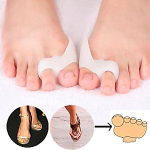 baolaili 1 Pair White Bunion Cushion and Protector Silicone Big Toe and Relieve Bunion Pain Bunion Pads Gel Bunion Corrector Guards Pad Cushion Toe Protector Straightener Toe Separators Realign