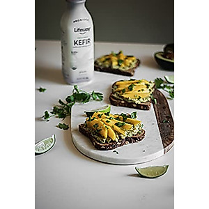 Lifeway Organic Whole Milk Kefir - 10g Protein, 12 Live Active Probiotic Cultures, Up to 99% Lactose Free, Gluten Free - Plain, 32 oz