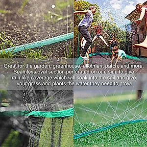 FUNJEE PVC Flat Soaker Hose 1/2'', Drip Hoses, Saves 70% Water, For Garden/Vegetable (50FT, Green)