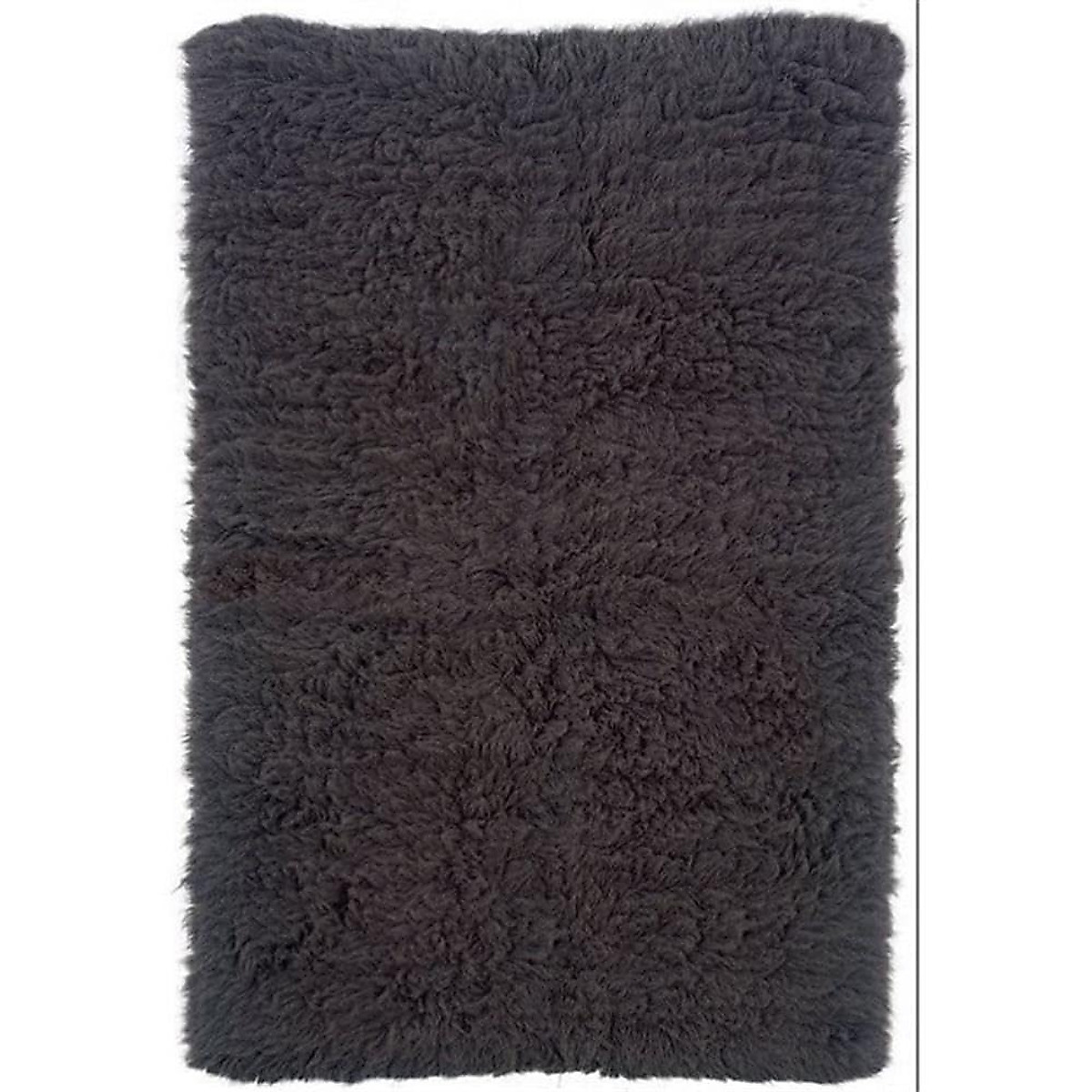 BOWERY HILL Modern 8' x 10' Hand Woven Shag Wool Rug in Gray