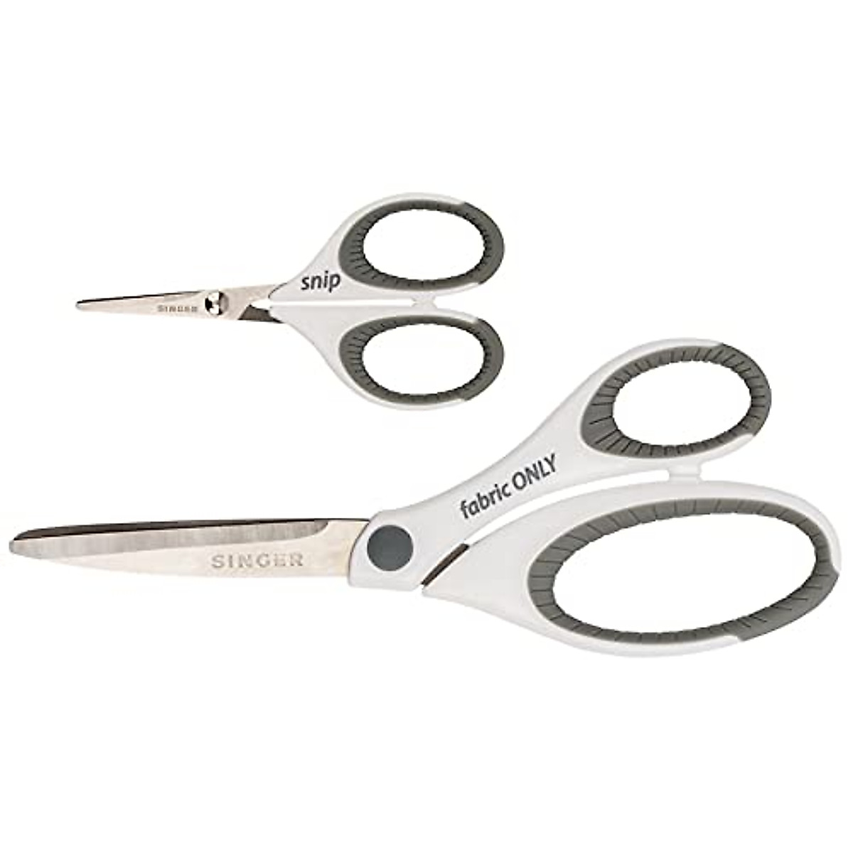 SINGER 07175 Sewing and Detail Scissors Set with Comfort Grip,White,pink