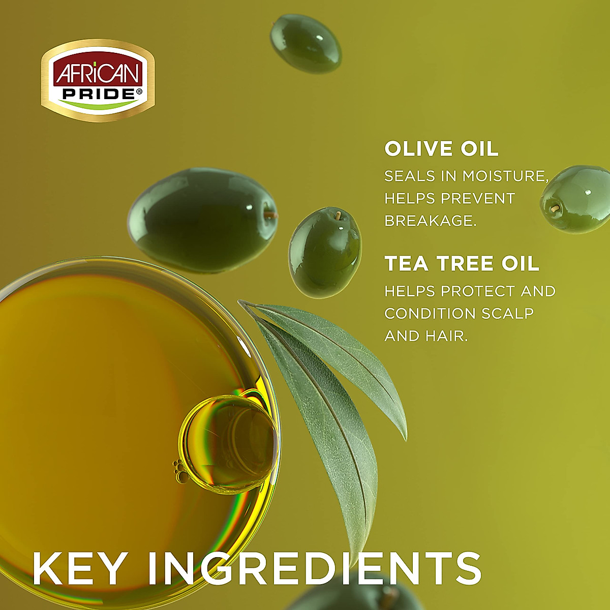 African Pride Olive Miracle Non-Flaking Foam Setting Hair Mousse, Long-Lasting Frizz & Shine Control for Curls, Braids, Weaves, Wigs, Waves & Wraps, 8.5 oz