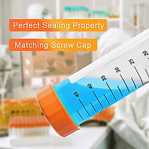 PEKYBIO 50ml Centrifuge Tubes Self-Standing Sterile Plastic Graduated Test Tube with Screw Cap, Pack of 25