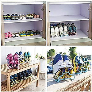 SoFull Shoe Rack, Daily Necessities Storage,2Pcs Multifunctional Plastic Shoes Drying Rack Hanger Home Wardrobe Organizer - White