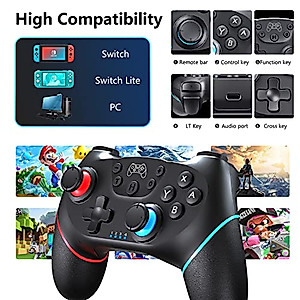 YUYIU 【Upgraded】 Switch Controller Switch Pro Controller-Switch Remote Gamepad Joystick for Nintendo Switch/Switch Lite/Switch OLED，Pro Controller Switch Dual Vibration Turbo with Charging Cable