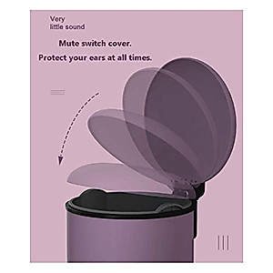 NENYAO Indoor Garbage Cans Outdoor Stainless Steel Foot-Operated Fog Purple Trash Can with Lid,Blocking Smell,Waste Paper Basket,for Hotel/Home/Bedroom/Kitchen,Etc. Trash Cans for Kitchen Bedroom