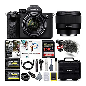 Sony Alpha 7 IV Full Frame Mirrorless Camera with 28-70mm and FE 50mm f/1.8 Lens Kit Bundle (9 Items)