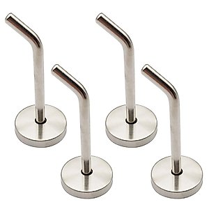 Sipery 4Pcs Stainless Steel Wall-Mount Robe Hooks Heavy Duty Elephant Nose Closet Robe Hooks, Coat Towel Robe Hooks for Kitchen,Bedroom, Bathroom,Closets Hooks 3.58inch