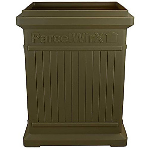 RTS Home Accents ParcelWirx Premium Vertical Storage Cabinet/Package Delivery Box with Lift Off Lid, Oak