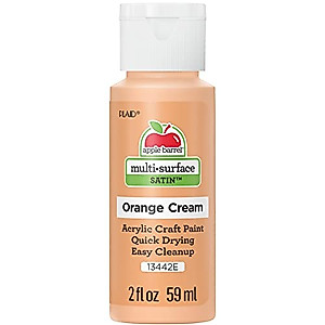 Apple Barrel Multi-Surface Acrylic Paint, 2oz, Orange Cream