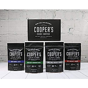 Bourbon Barrel Aged Coffee Whole Bean Set, Single Origin Sumatra Whiskey, Ethiopian Rye, Rwanda Rum Roasted Coffee Beans (Whole Bean)