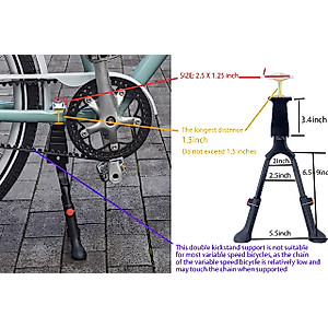 WEEROCK Adjustable Height Bike Kickstand Aluminium Alloy Double Leg Kick stand Fits For 24/26/28 Inch Single Speed Bicycles