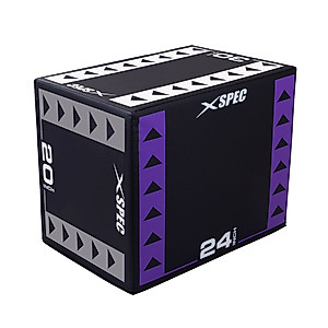 Xspec 3 in 1 Foam Plyometric Jump Box for Fitness Exercise, 30" x 24" x 20", Jump Training Fitness Workout Exercise Platform