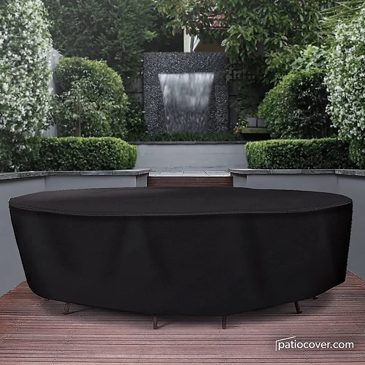 Patio Extra Large Waterproof Round Oval Table & Chair Cover - Outdoor Patio Table Chair Combo Washable - Heavy Duty Furniture 600 Denier Polyester