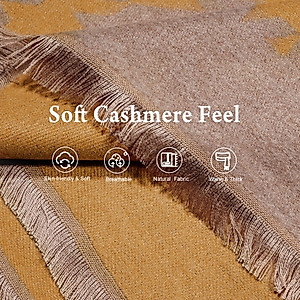 VANLINKER Soft Cashmere Feel Scarfs for Women Houndstooth Plaid Long Large Blanket Wrap Shawl for Fall Winter VL9306 Yellow