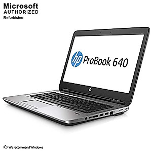 HP ProBook 640 G2 Laptop, 14-inch HD Display, Intel Core i5-6300U Up to 3.0GHz, 8GB RAM, 256GB NVMe SSD, Display Port, Wi-Fi, Bluetooth, Windows 10 Pro (Renewed)