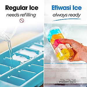 Reusable Ice Cubes For Drinks - Chills Drinks Without Diluting Them - Made From BPA Free Plastic - Refreezable, Washable, Quick And Easy To Use - Pack Of 30 With Storage Container by Efiwasi