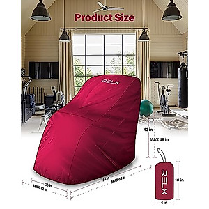 RELX Massage Chair Cover, Full Body Shiatsu Massage Chair Cover with Drawstring, Waterproof & Dustproof Cover, Removable Shield, Storage, Machine Washable (Red)