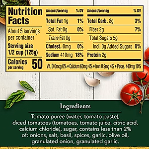 Classico Traditional Sweet Basil Tomato Spaghetti Pasta Sauce (24 Oz Jar)