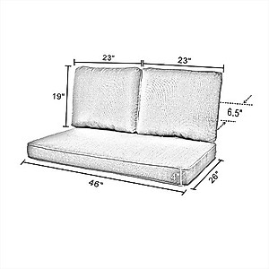 Quality Outdoor Living 29-RD46LV 29-RD02LV Loveseat Cushion, 46x26, Red