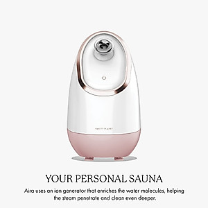 Vanity Planet Aira Ionic Facial Steamer (Rose Gold) - Pore Cleaner That Detoxifies, Cleanses and Moisturizes - Adjustable Nozzle, Water Tank with 3 Essential Oil Baskets