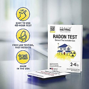 Radon Test Kit for Home - Easy to Use Charcoal Radon Gas Detector for Peace of Mind | 48-96h Short Term EPA Approved Radon Tester | Includes Lab Fees | Protect Yourself and Your Family | 2-Pack