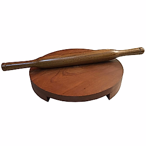 Wooden Rolling Board & Rolling Pin,Wooden Belan Chakla set,Roti Maker,Chapati Maker set