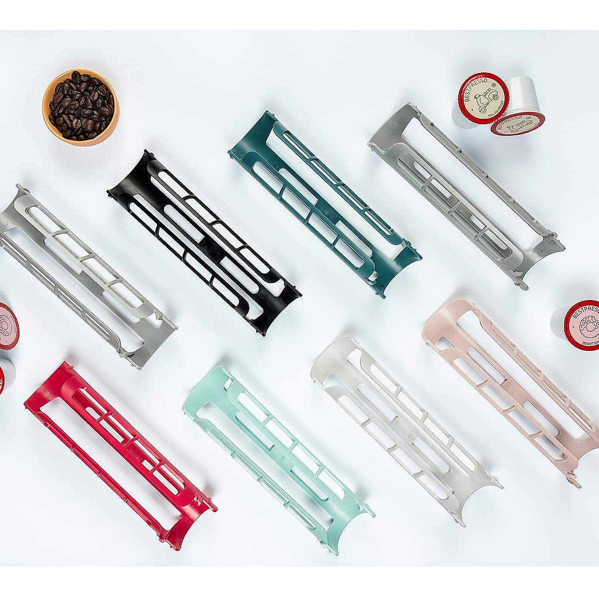 STORAGENIE Coffee Pod Holder for Keurig K-cup, Side Mount K Cup Storage, Perfect for Small Counters(Pink)