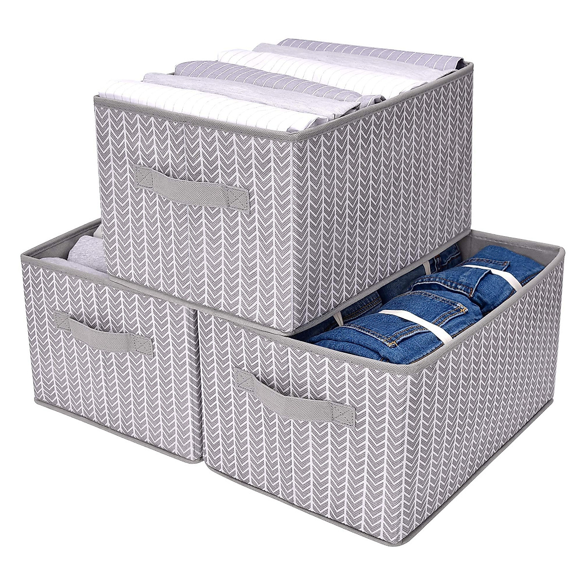 GRANNY SAYS Bundle of 2-Pack Closet Hanging Organizer & 3-Pack Rectangle Storage Bins