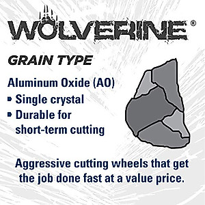 Weiler 56062 3" x 0.035" Wolverine Type 1 Thin Cutting Wheel, A60T, 3/8" A.H. (Pack of 100)