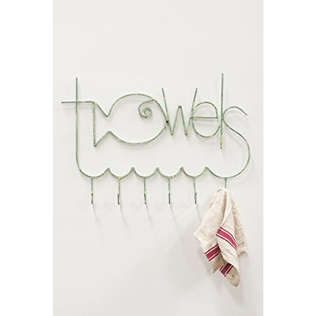 Fishy Towel Rack - Antique Turquoise Metal, 30.5 x 20.5 in by Kalalou