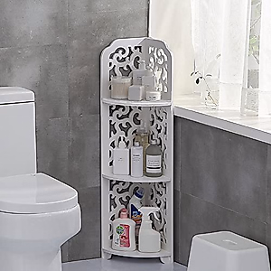 Yeysynana 3 Tier Corner Shelf,Corner Shower Caddy,Bathroom Caddy Organizer Shower,Ladder Corner Shelf for Living Room,Bathroom Shelves Freestanding for Small Spaces (Baroque)