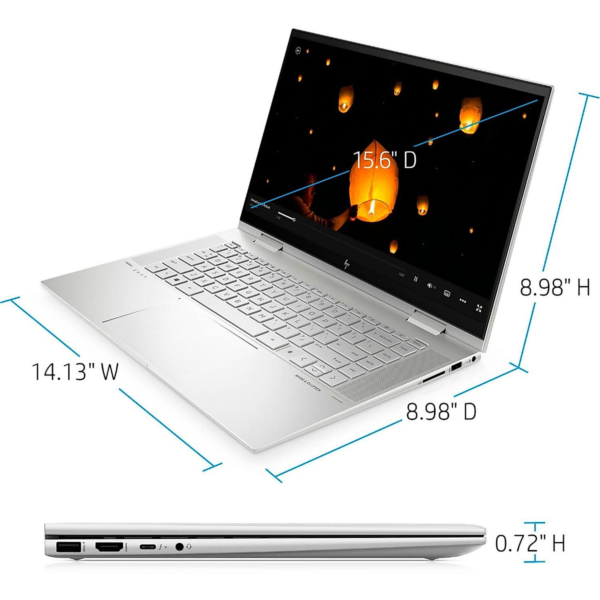 Newest HP Envy x360 2-in-1 Laptop, 15.6" Full HD Touchscreen 400nits, Intel Core i7-1195G7 4-Core Processor, 16GB RAM, 1TB SSD, Backlit Keyboard, Windows 11 Home(Renewed)