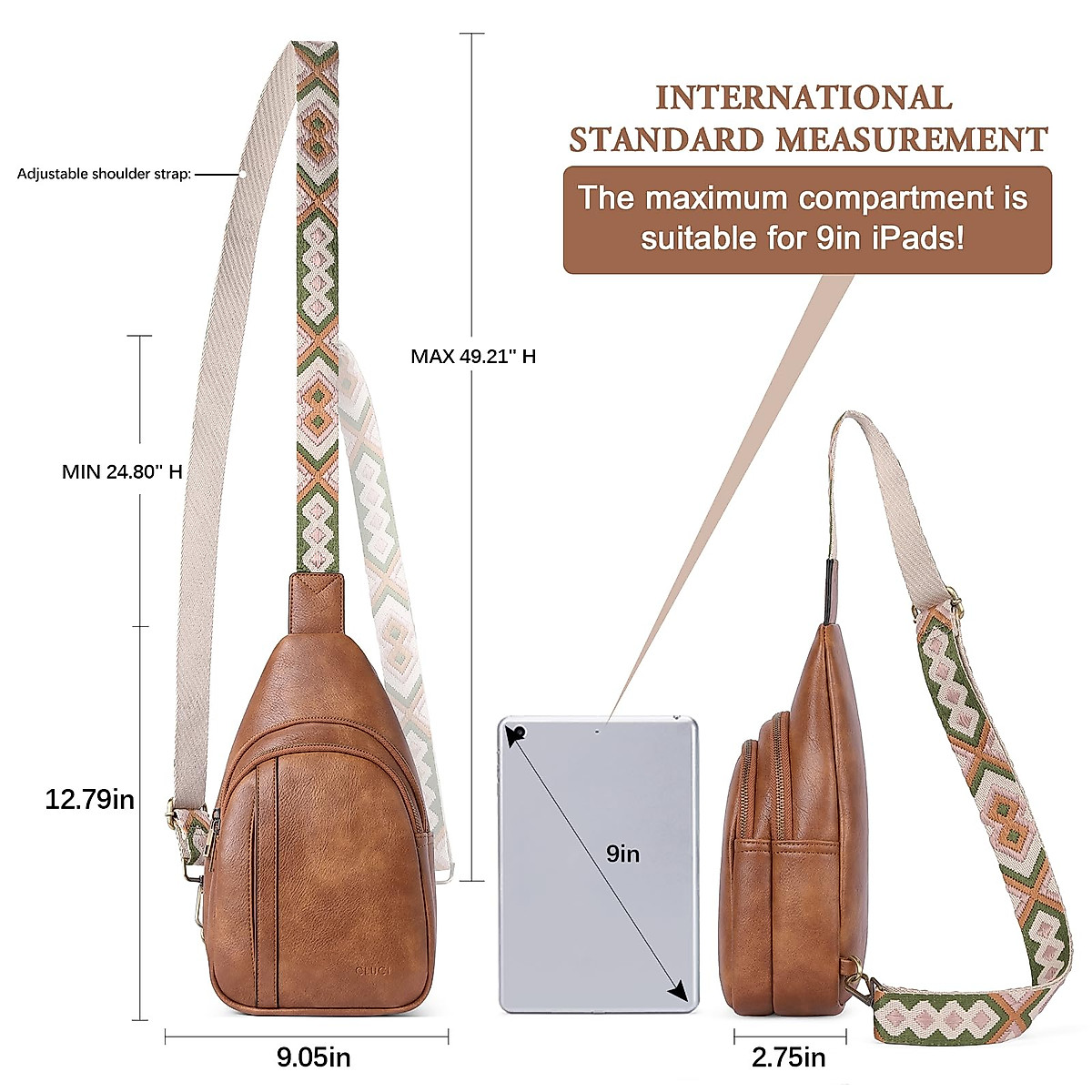 CLUCI Sling Crossbody Bag Bundles with Small Backpack