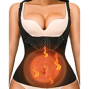 YADIFEN Waist Trainer Vest for Women,Zipper Corset Body Shaper for Tummy Control Neoprene Cincher Sweat SaunaTank Top