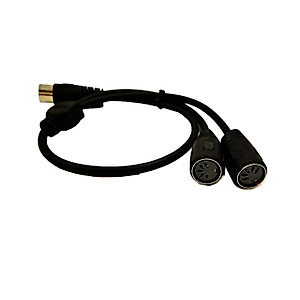 SinLoon DIN 5-Pin Splitter Y Adapter MIDI Cable, MIDI 5 Pin Male to Dual 2 x DIN-5 Female Extension Audio Cable (D5P M-2F,0.5meter)