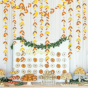 52 Ft Fall Party Decorations Autumn Leaf Garland Streamer Orange Yellow Brown Maple Leaves Hanging Banner for Wedding Bridal Shower Birthday Baby Shower Engagement Harvest Thanksgiving Party Supplies