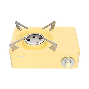 Dr.HOWS Twinkle Mini Camping Stove Burner - Portable Butane Stove for Camping, Picnic, Outdoor - Single Burner Camp Stove with Carrying Case - Lemon