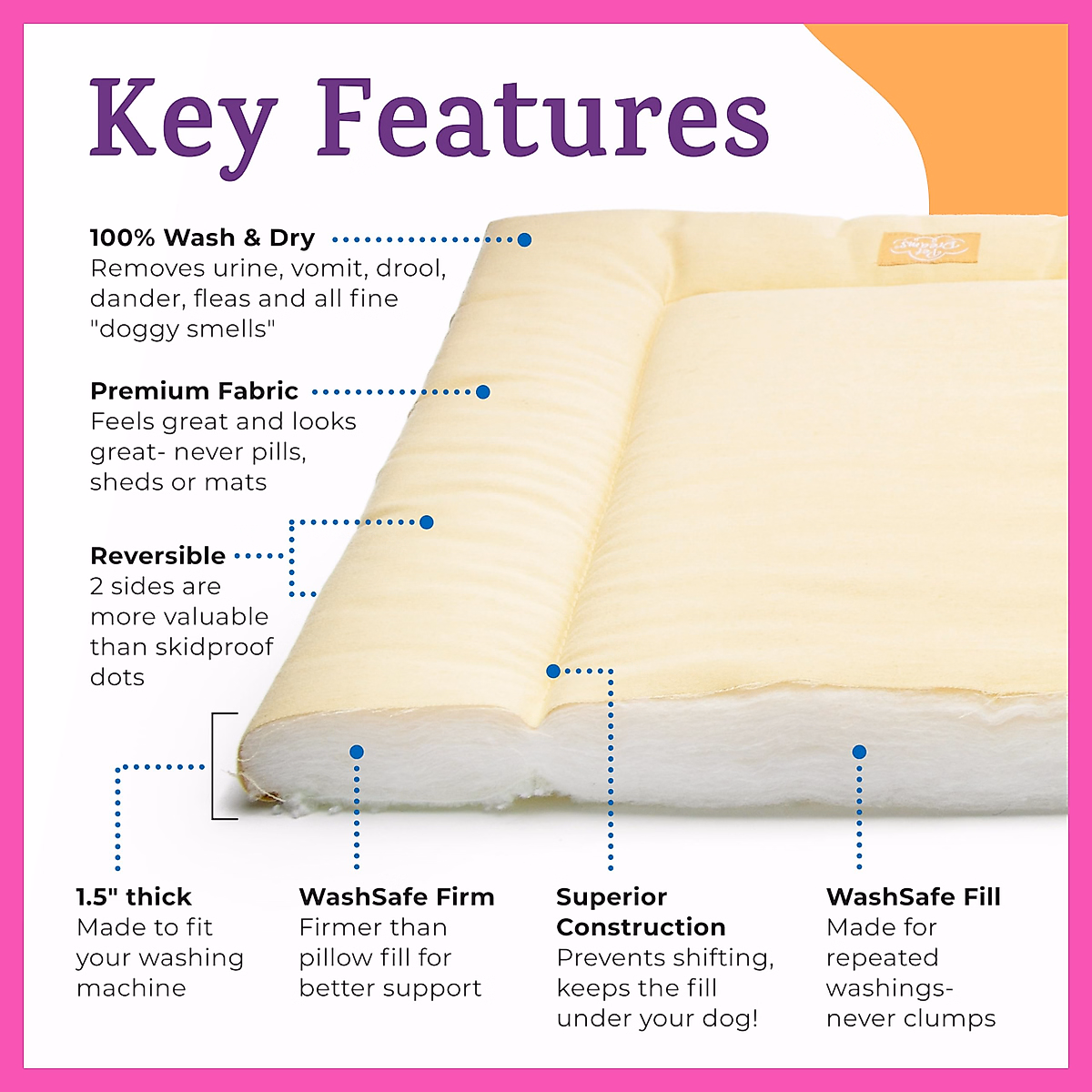 Pet Dreams Dog Crate Pad - Washable Kennel Mat, Crate Pads for Dog Cages, Non-Toxic, Flat Indoor Cat Bed, Fits iCrate 18, 24, 30, 36, 42, 48 Inches (Khaki, Small, 24")