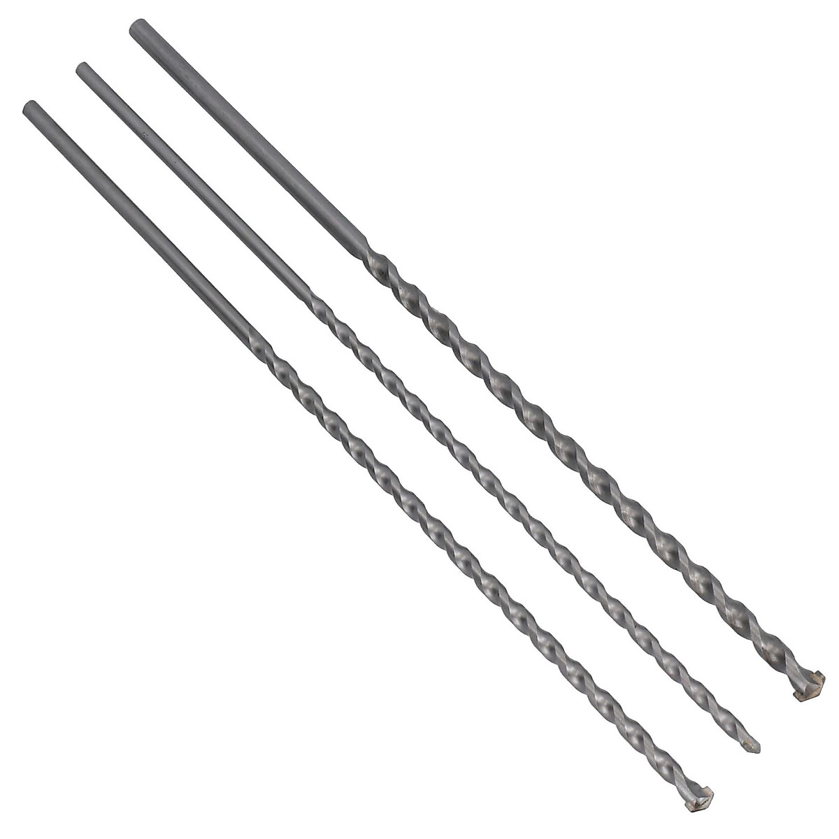 3pc Long Masonry Drills For Bricks Blocks Concrete Carbide Tips 400mm 8-12mm