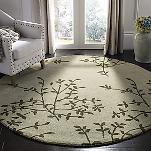 SAFAVIEH Soho Collection 6' Round Green/Multi SOH733A Handmade Premium Wool & Viscose Area Rug