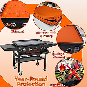 BANGIE Griddle Cover | Heavy Duty Silicone Griddle Mat for Blackstone 28" Pro Griddle | Keep Surface Clean | High-Wall Design (Orange)(Not fit 28XL)