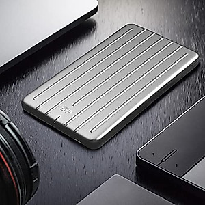 Silicon Power 1TB B75 Rugged Portable External SSD USB 3.2 Gen 1 (USB3.0) Write 430MB/s with USB Type A to Type C Connector, Silver
