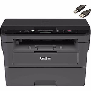 Brother HL-L2390DW Compact Monochrome All-in-One Laser Printer, Print Scan Copy, Auto 2-Sided Printing, 2400 x 600 dpi, 32 ppm, 250 Sheets, Compatible with Alexa, Bundle with JAWFOAL Printer Cable
