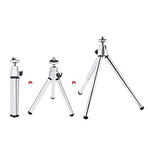 Keenso 3Pcs Universal Foldable Aluminium Alloy Stoving Varnish Mini Antishake Telescopic Tripod Telescoping Tripod Stand Monocular Telescope Camera Tripod