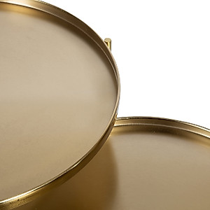 Kate and Laurel Ulani Round Metal Nesting Accent Tables, 2 Piece, Gold